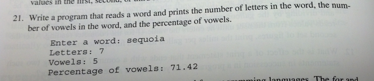 Solved 21 Write A Program That Reads A Word And Prints The 
