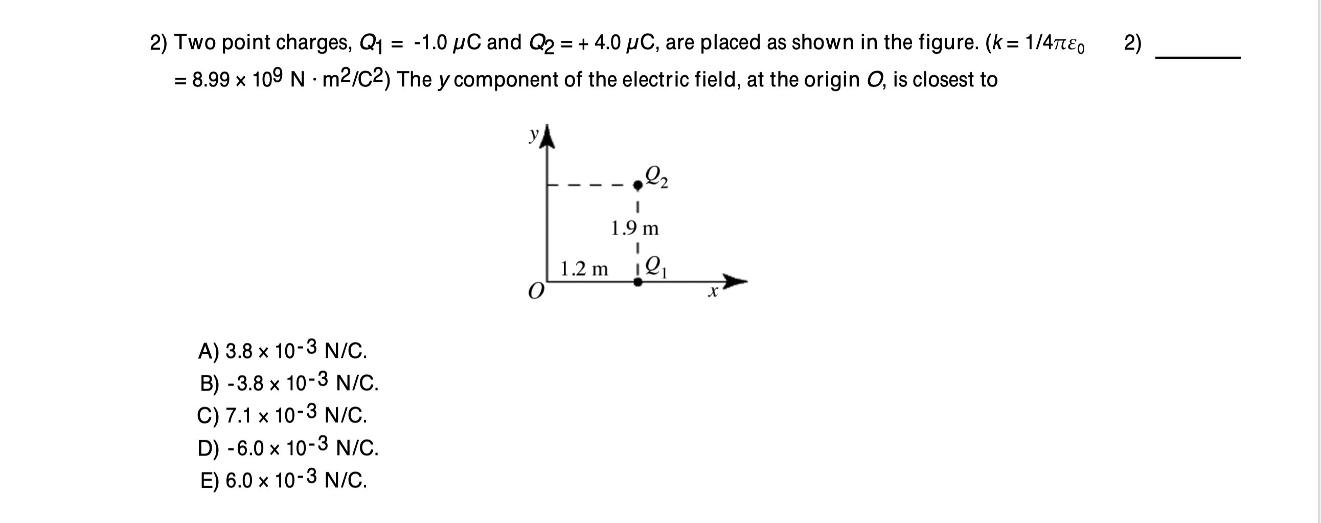 Solved Two point charges, Q1=-1.0μC ﻿and Q2=+4.0μC, ﻿are | Chegg.com