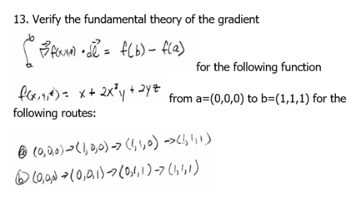 Solved 13. Verify the fundamental theory of the gradient | Chegg.com