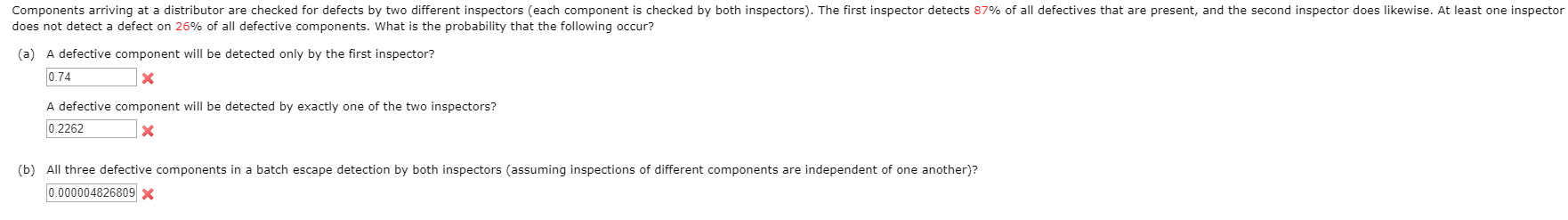 Solved Components arriving at a distributor are checked for | Chegg.com