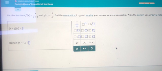 Solved O GRAPHS AND FUNCTIONS Composition of two rational | Chegg.com