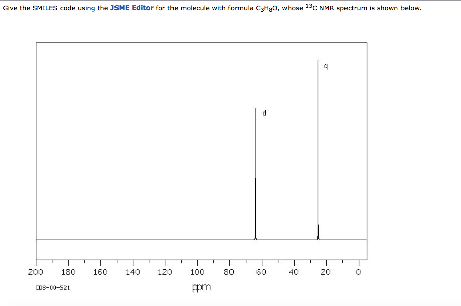 Solved Give the SMILES code using the JSME Editor for the | Chegg.com