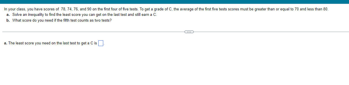 Solved In your class, you have scores of 78,74,76, and 90 on | Chegg.com