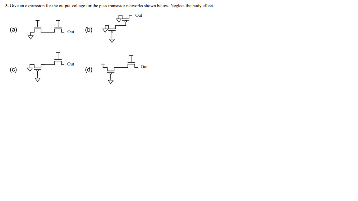 Solved 3. Give an expression for the output voltage for the | Chegg.com