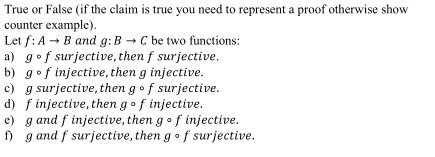 Solved True or False (if the claim is true you need to | Chegg.com