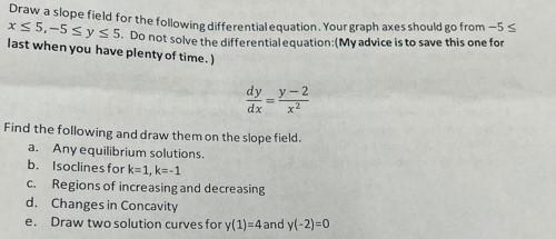 Solved Draw a slope field for the following differential | Chegg.com