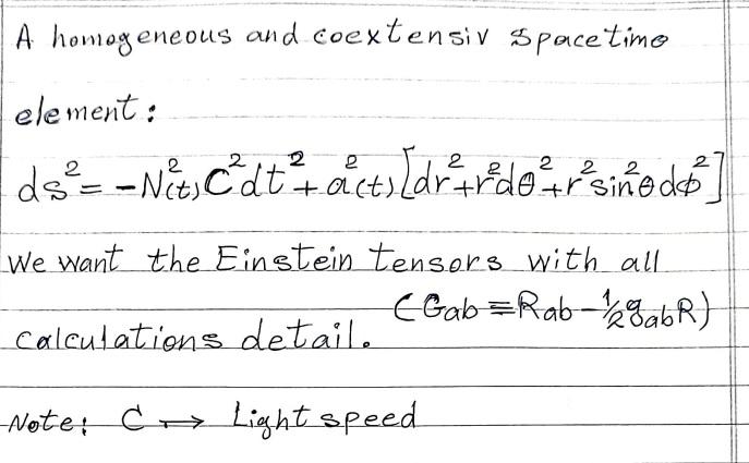 Solved This problem is about General Relativity. a(t) is | Chegg.com