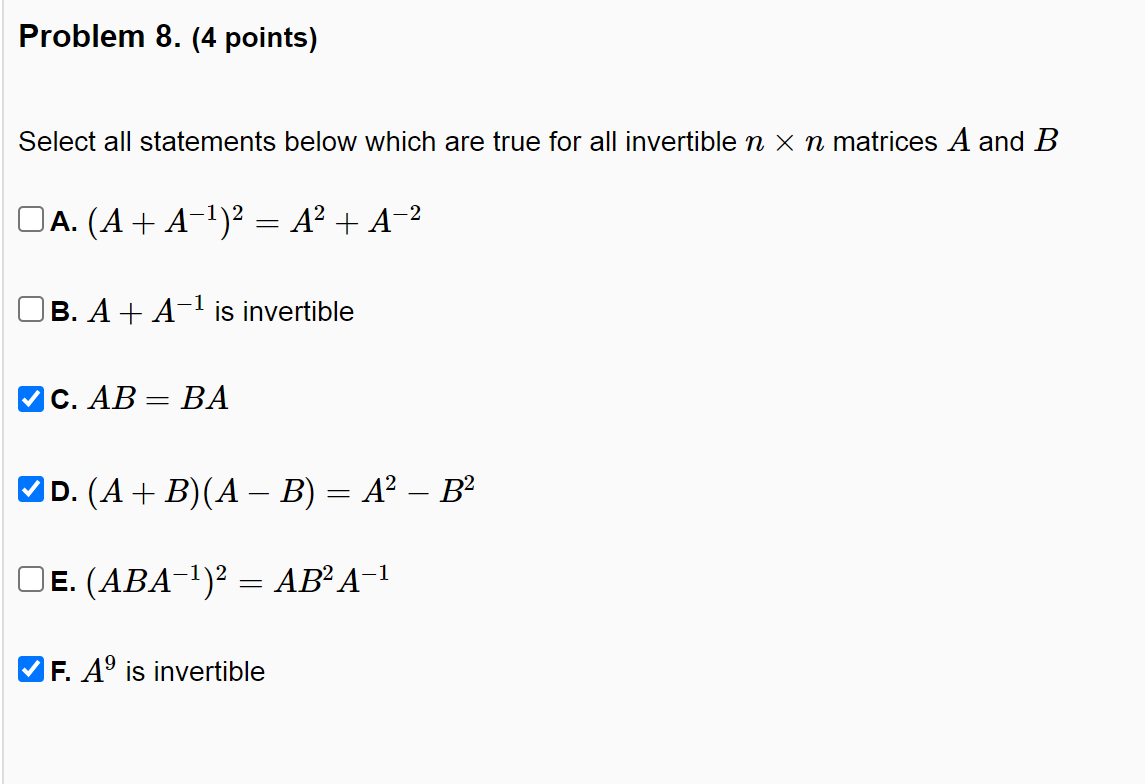 Solved Problem 8. (4 points) Select all statements below | Chegg.com