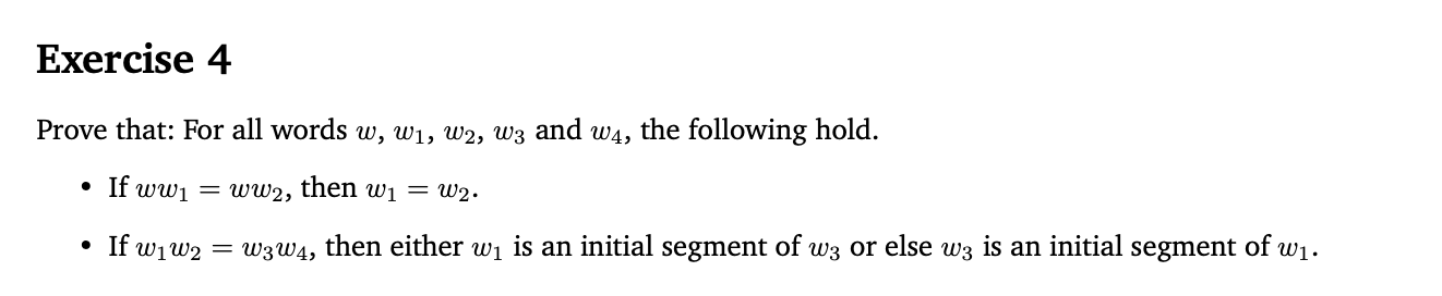 Prove that: For all words w,w1,w2,w3 and w4, the | Chegg.com