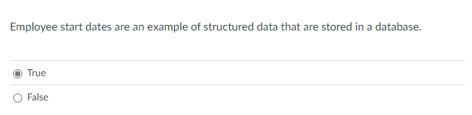 Solved Employee start dates are an example of structured | Chegg.com