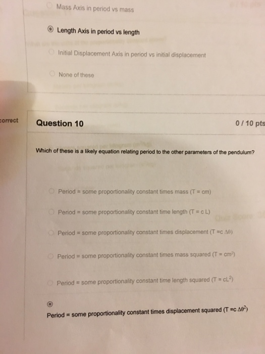 Solved Mass Axis in period vs mass O Length Axis in period | Chegg.com