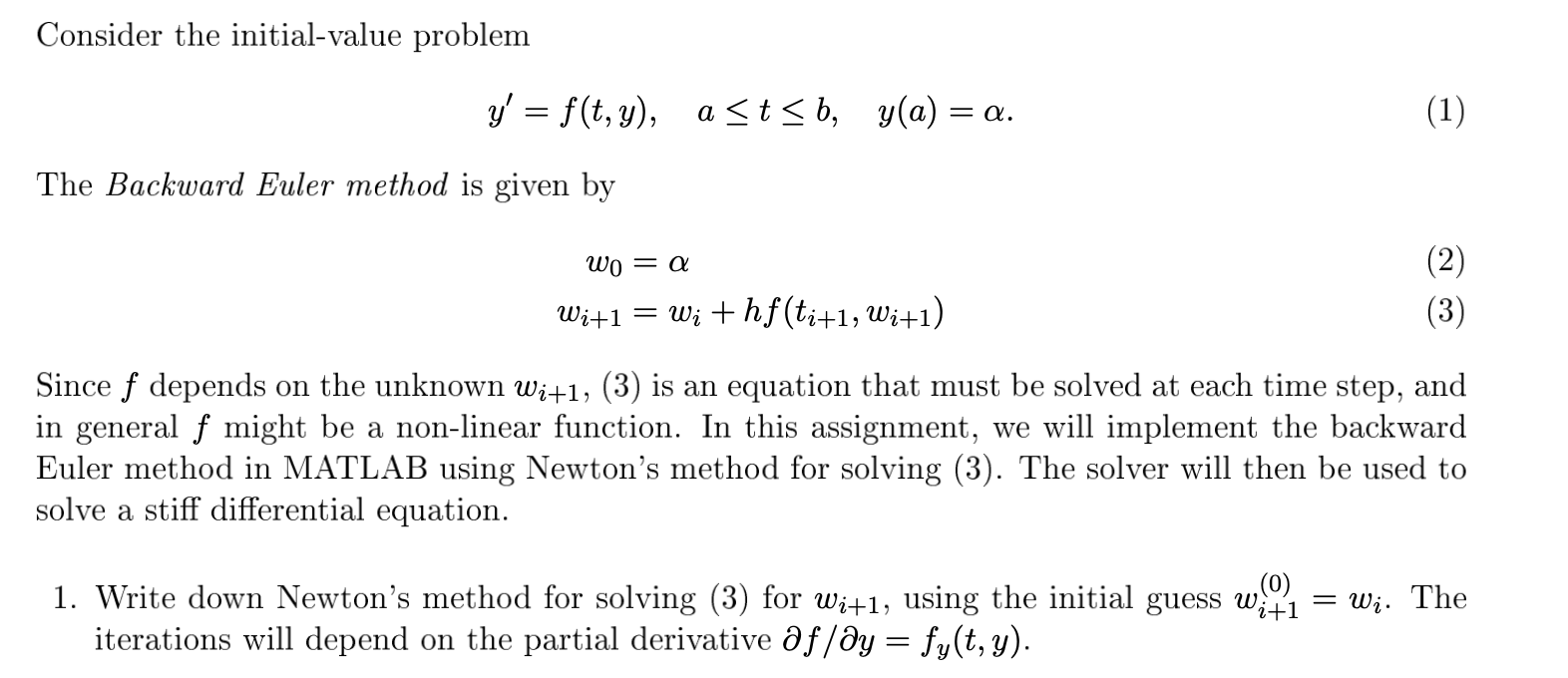 Solved Consider the initial-value problem y' = f(t,y), ast | Chegg.com