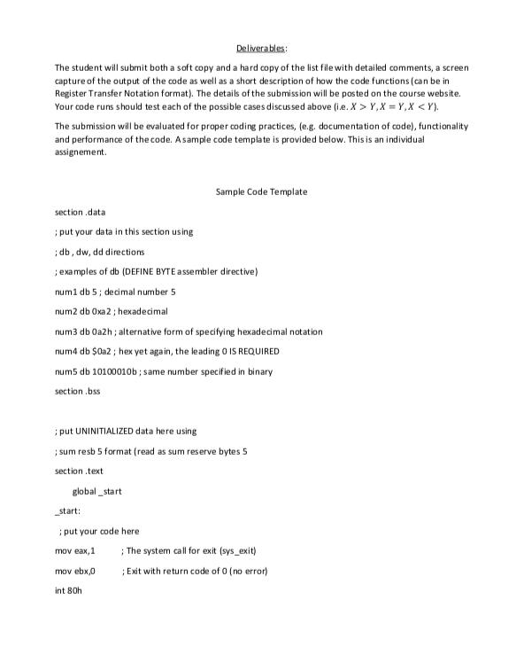 Solved Please help with the NASM code with an answer that | Chegg.com
