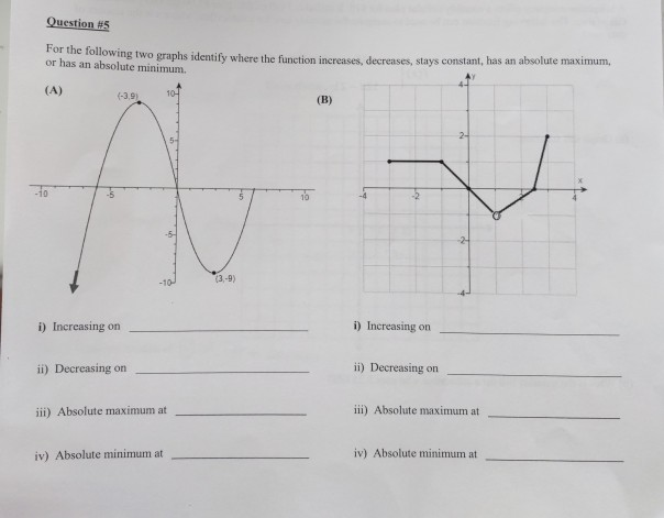 Solved Question #5 For the following two graphs identify | Chegg.com