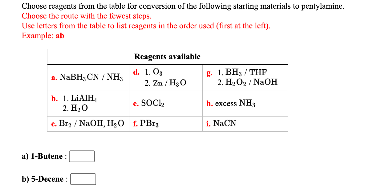Solved Choose reagents from the table for conversion of the | Chegg.com