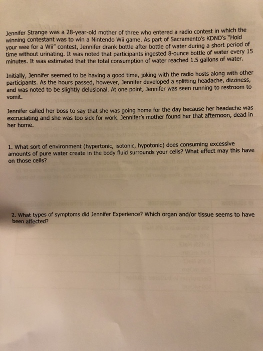 Solved Jennifer Strange was a 28-year-old mother of three | Chegg.com