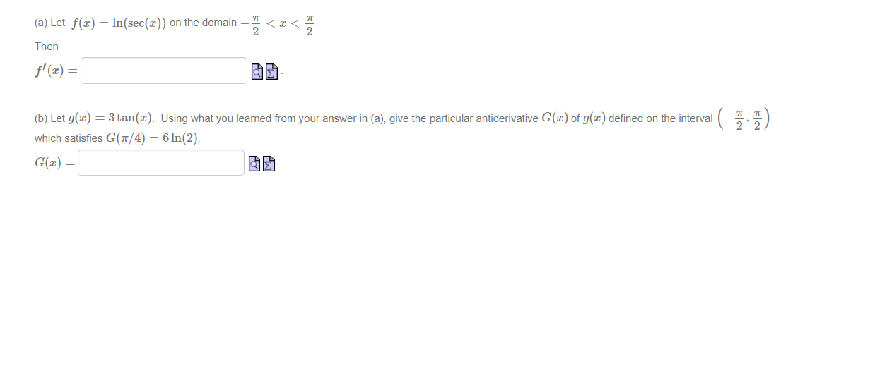 Solved (a) Let f(x) = ln(sec(2)) on the domain NI Then f'(x) | Chegg.com