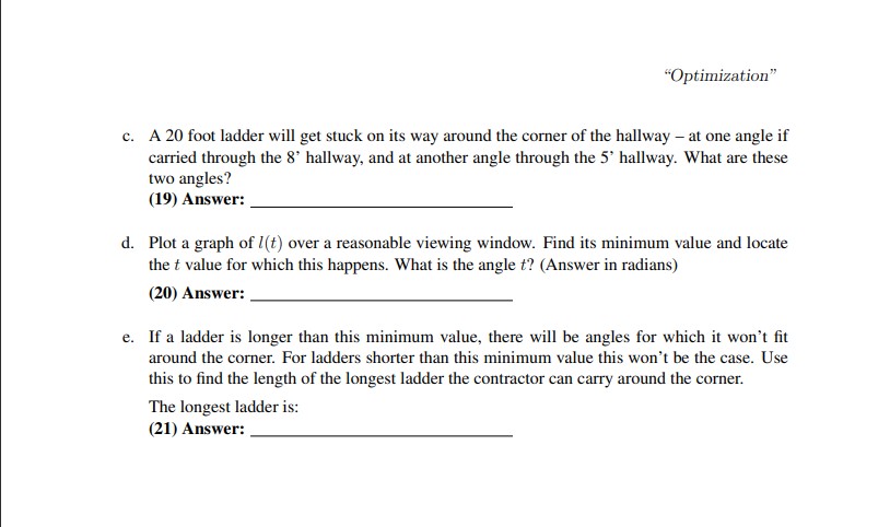 Solved Exercise 4: The ladder problem A two-dimensional | Chegg.com