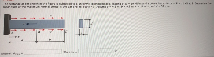 Solved The rectangular bar shown in the figure is subjected | Chegg.com