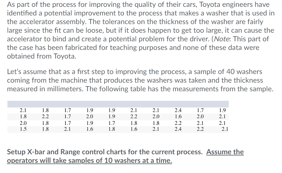 Solved 1. Determine A2, D3, and D4 for X-bar and R charts. | Chegg.com