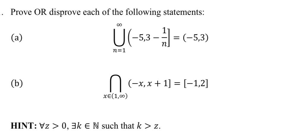 Solved . Prove OR disprove each of the following statements: | Chegg.com