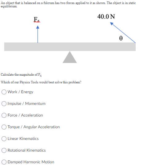 Solved An object that is balanced on a fulcrum has two | Chegg.com