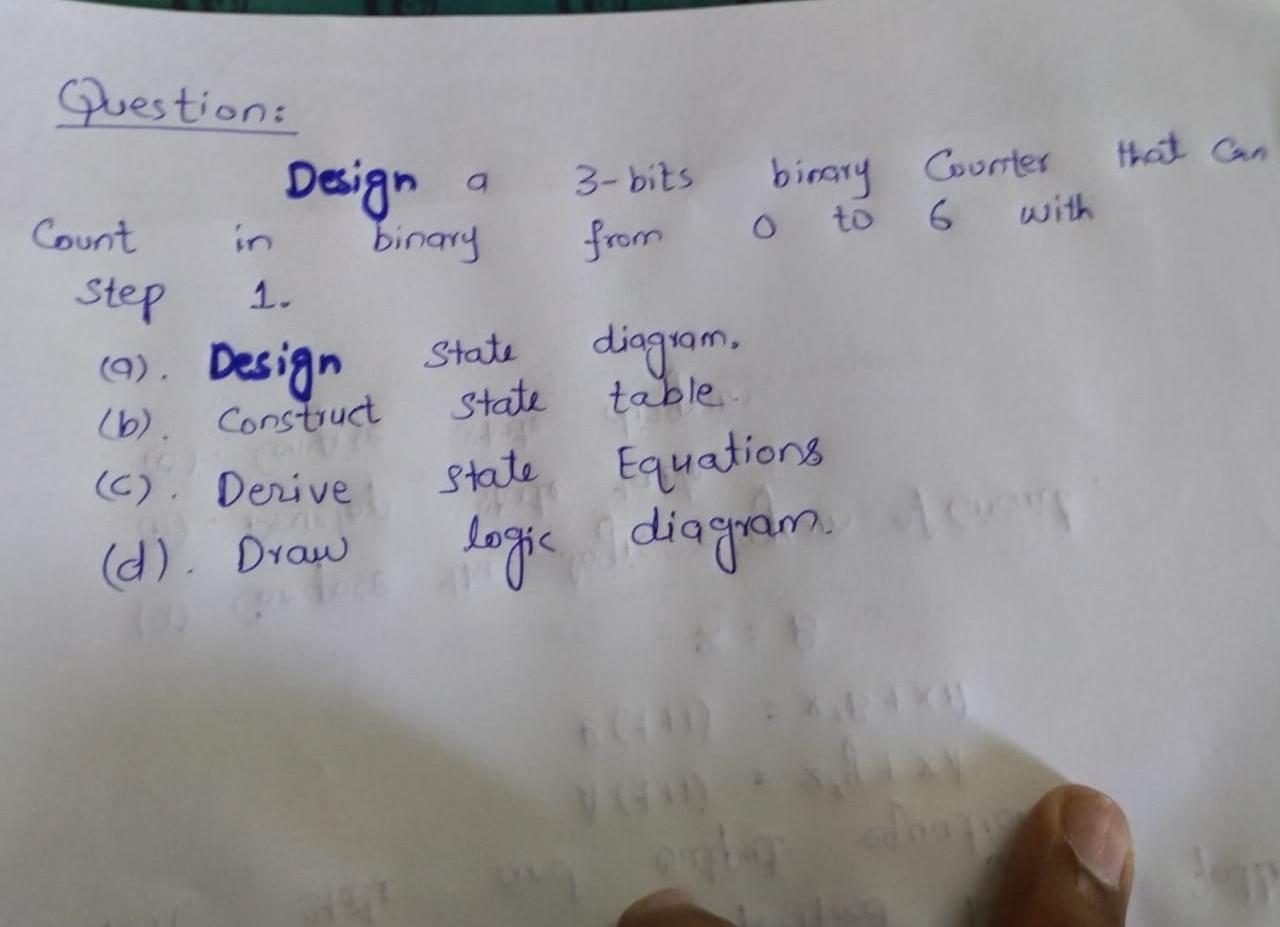 Solved Question: that can Count Design a 3- bits binary | Chegg.com