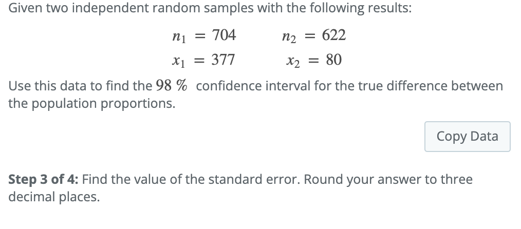 Solved Given two independent random samples with the | Chegg.com
