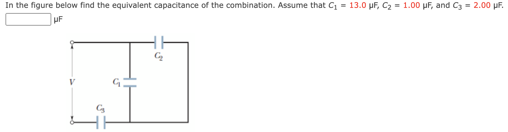Solved In the figure below find the equivalent capacitance | Chegg.com
