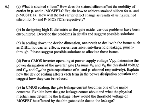 Solved (a) What is strained silicon? How does the stained | Chegg.com