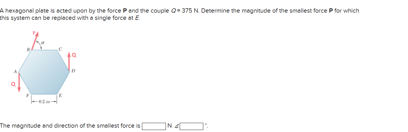 Solved Δ hexagonal plate is acted upon by the force P and | Chegg.com