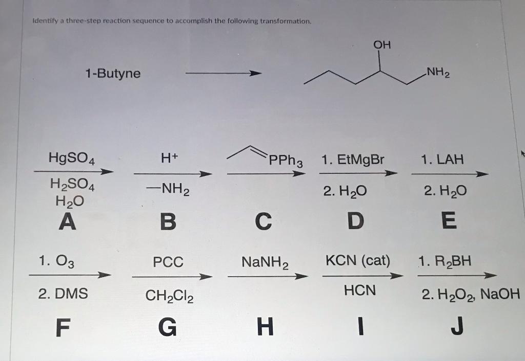 Solved Identify a three-step reaction sequence to accomplish | Chegg.com