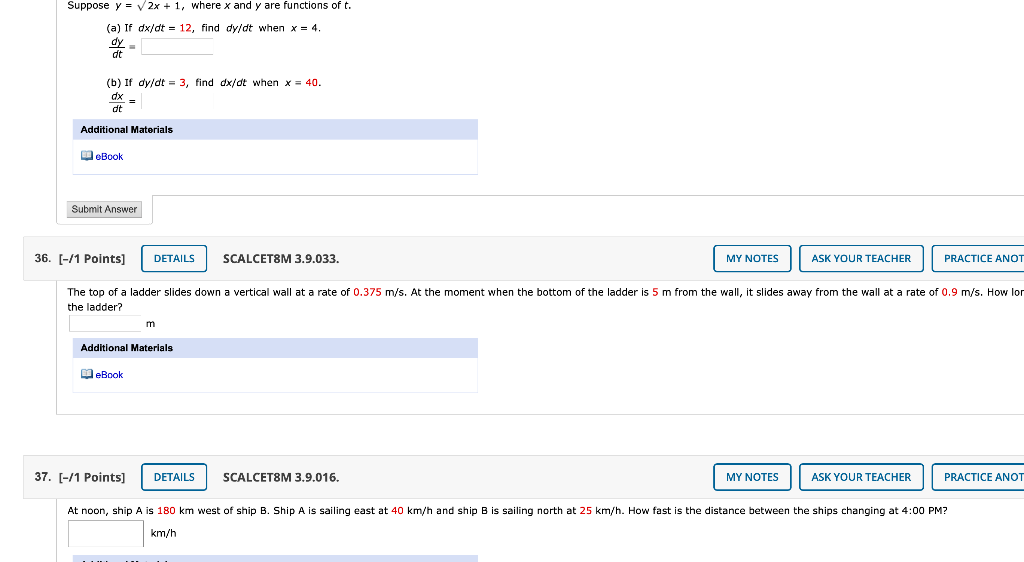 Solved Suppose y = 2x + 1, where x and y are functions of t. | Chegg.com