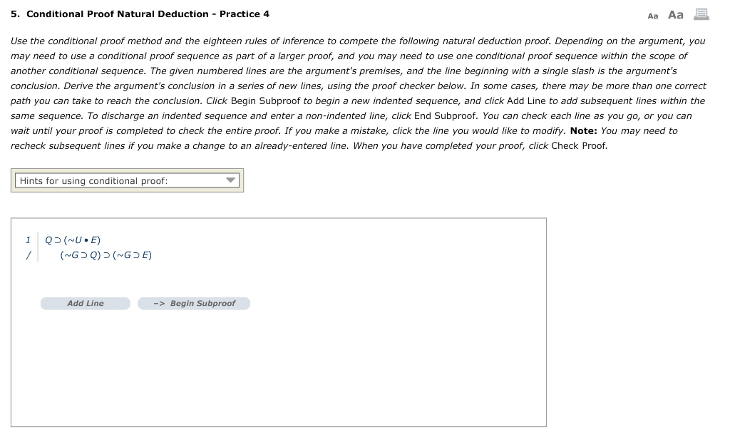 Solved 5. Conditional Proof Natural Deduction - Practice 4 | Chegg.com