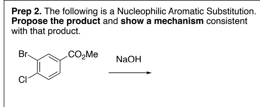 Solved Prep 2. ﻿The following is a Nucleophilic Aromatic | Chegg.com