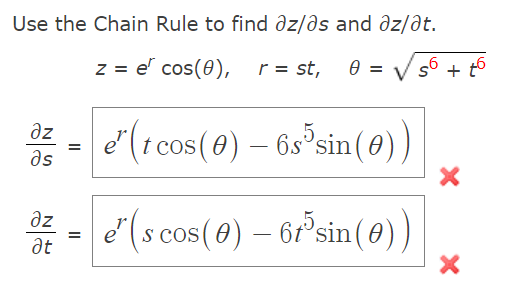 Solved Use the Chain Rule to find ∂z/∂s and ∂z/∂t. | Chegg.com
