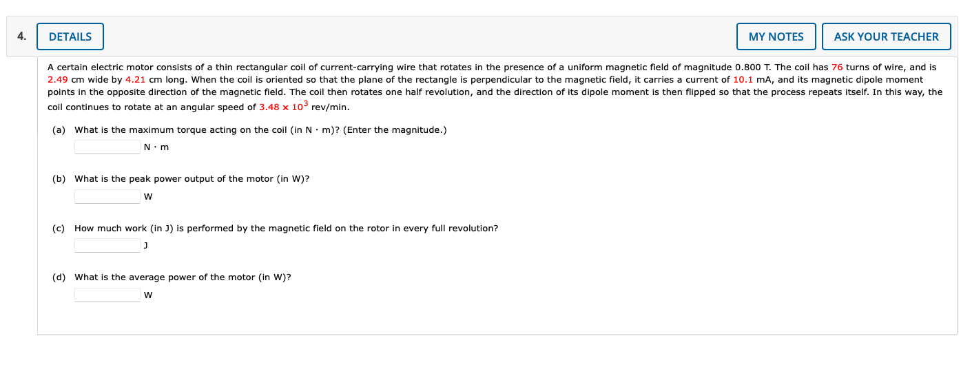 Solved coil continues to rotate at an angular speed of | Chegg.com