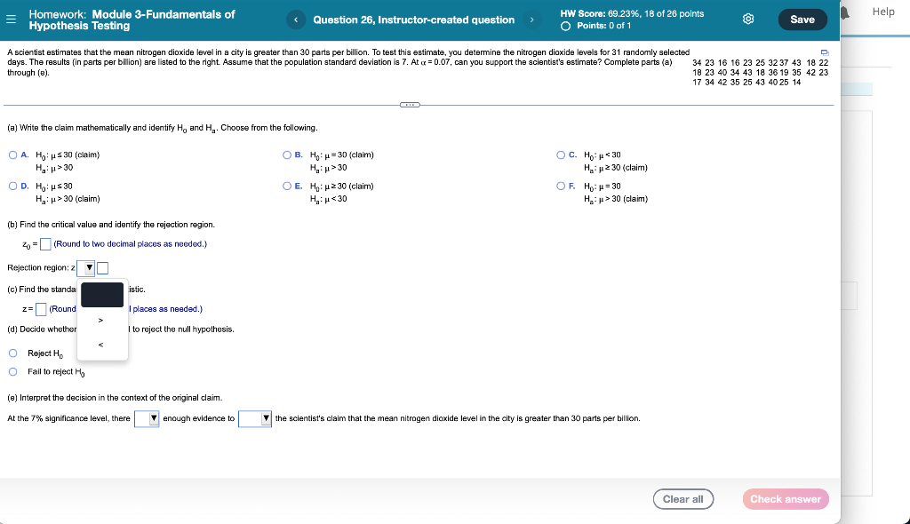 Solved Homework Module 3 Fundamentals Of Hypothesis Testing