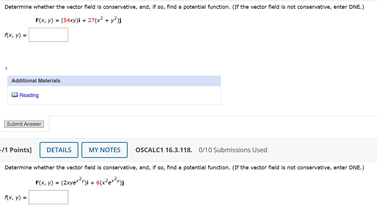 Solved by an EXPERT Determine whether the vector field is ﻿conservative, | Chegg.com