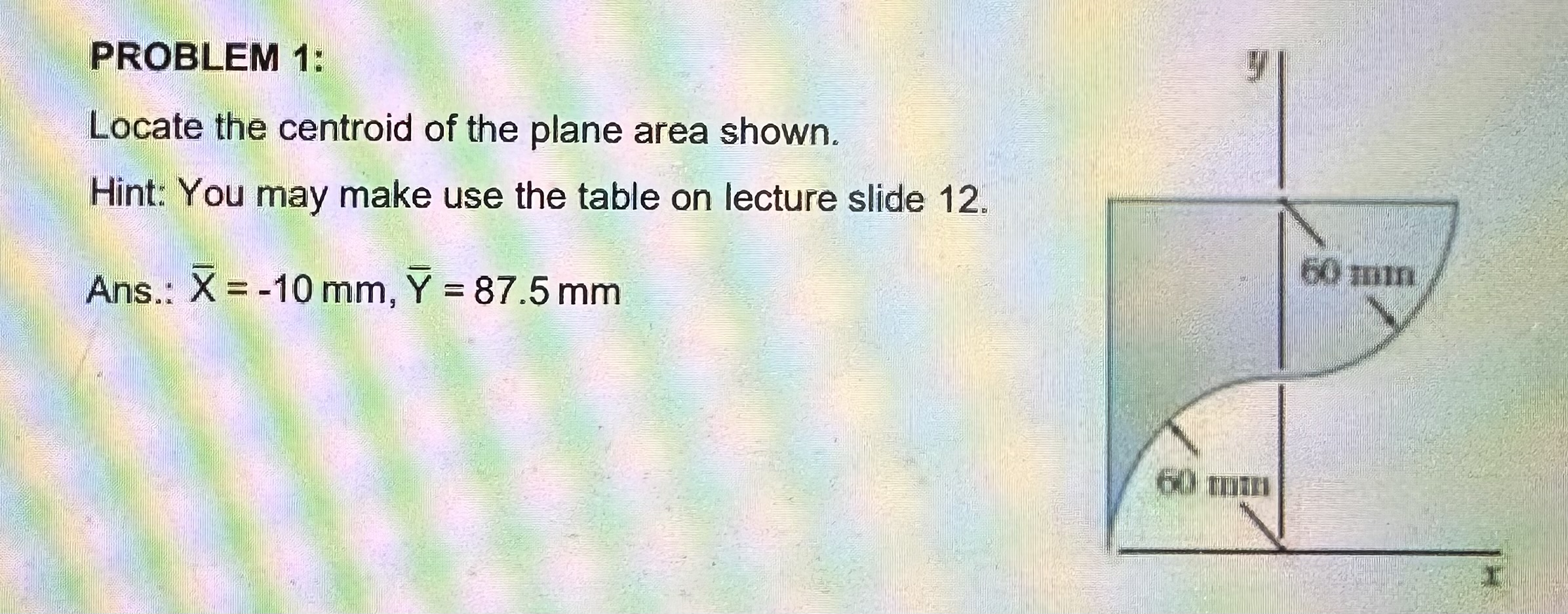 Solved Locate the centroid of the plane area shown. Hint: | Chegg.com