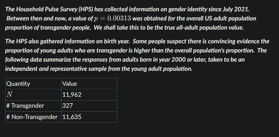 Solved The Household Pulse Survey (HPS) has collected | Chegg.com