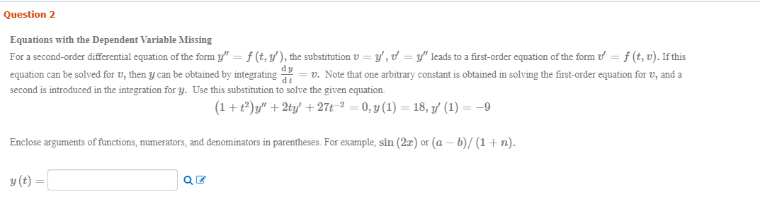 Solved Question 2 Equations with the Dependent Variable | Chegg.com
