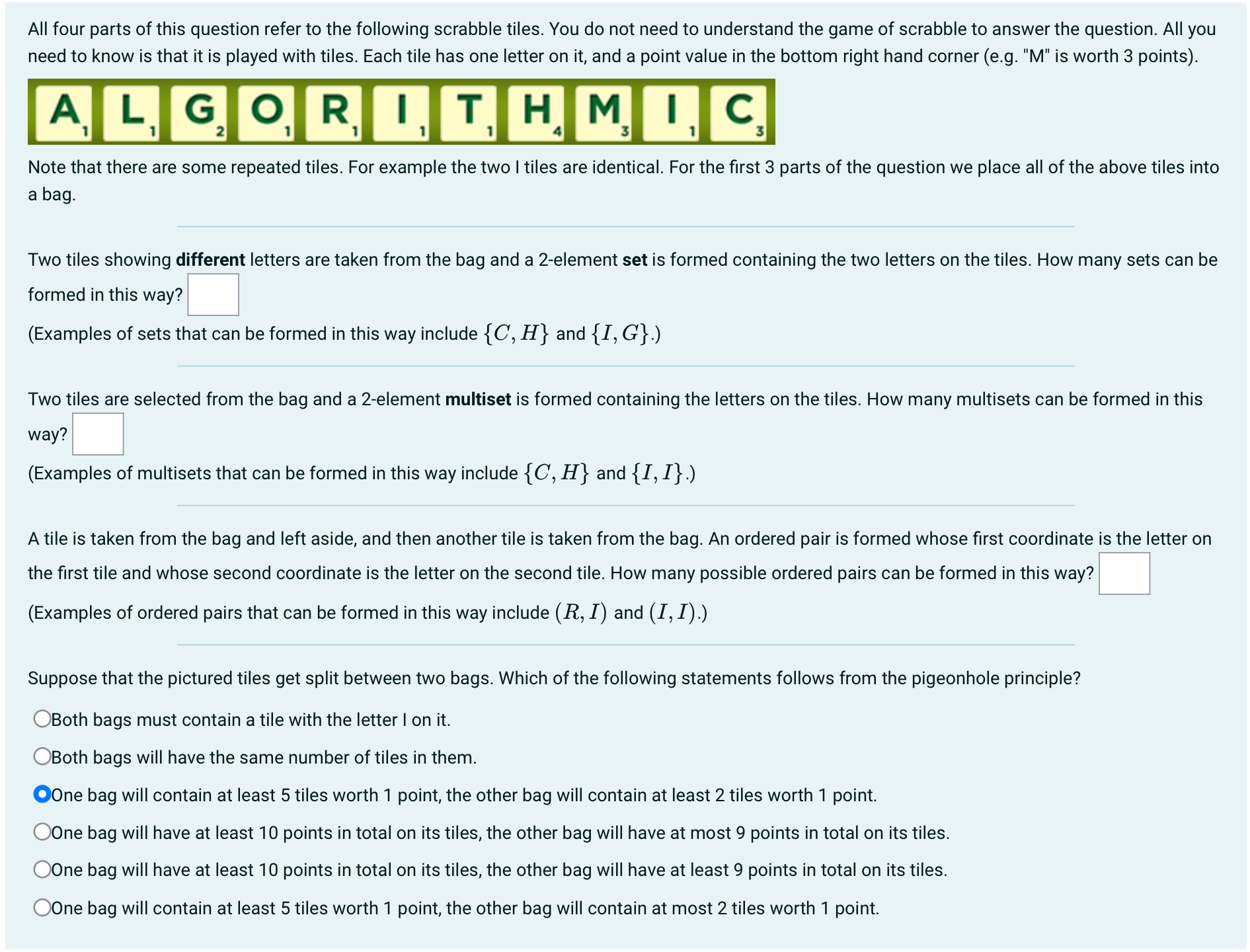 Solved All four parts of this question refer to the | Chegg.com