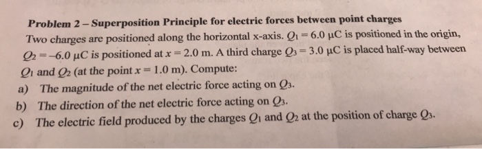 Solved Problem 2 - Superposition Principle for electric | Chegg.com