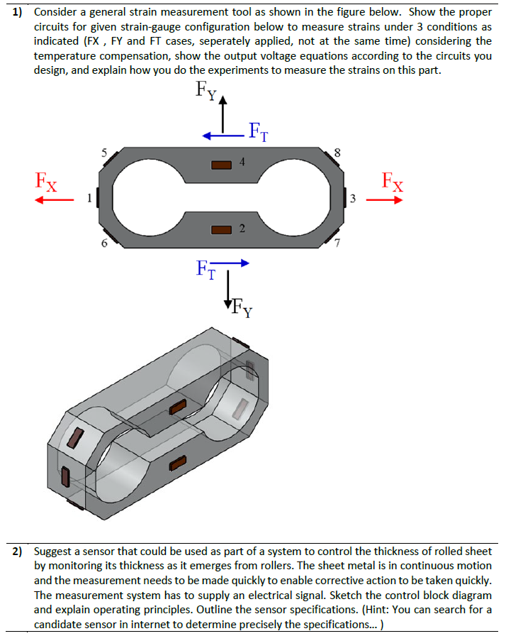 Solved 1) Consider a general strain measurement tool as | Chegg.com
