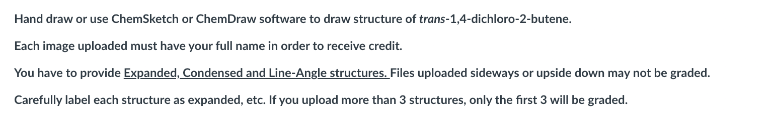 Solved Hand draw or use ChemSketch or ChemDraw software to | Chegg.com