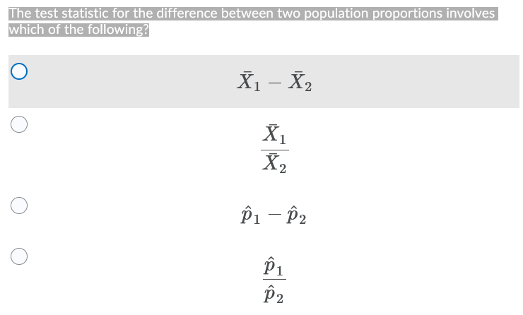 Solved The test statistic for the difference between two | Chegg.com