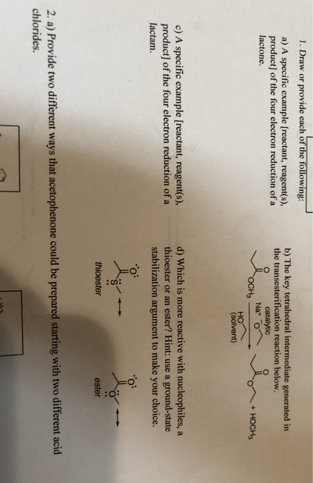 Solved I. Draw or provide each of the following: a) A | Chegg.com
