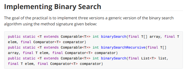 Solved Implementing Binary Search The goal of the practical | Chegg.com