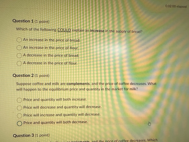 Solved Which of the following COULD explain an increase in | Chegg.com